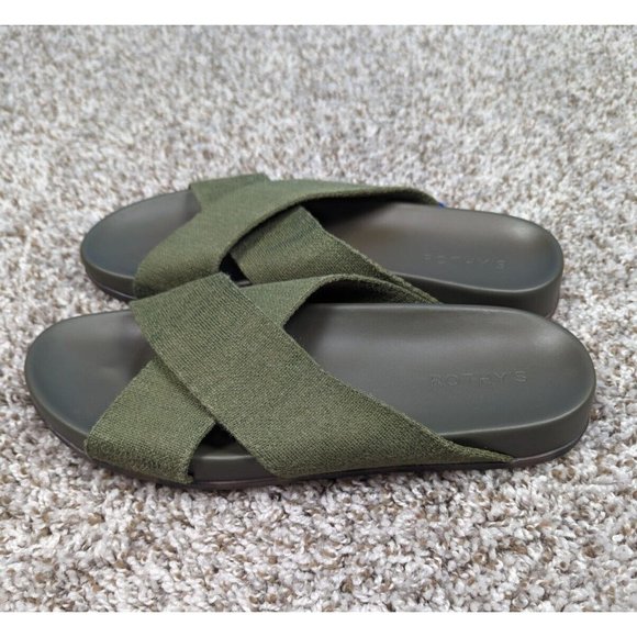 Rothy's | Shoes | Rothys The Weekend Slide Womens Green Cross Strap ...
